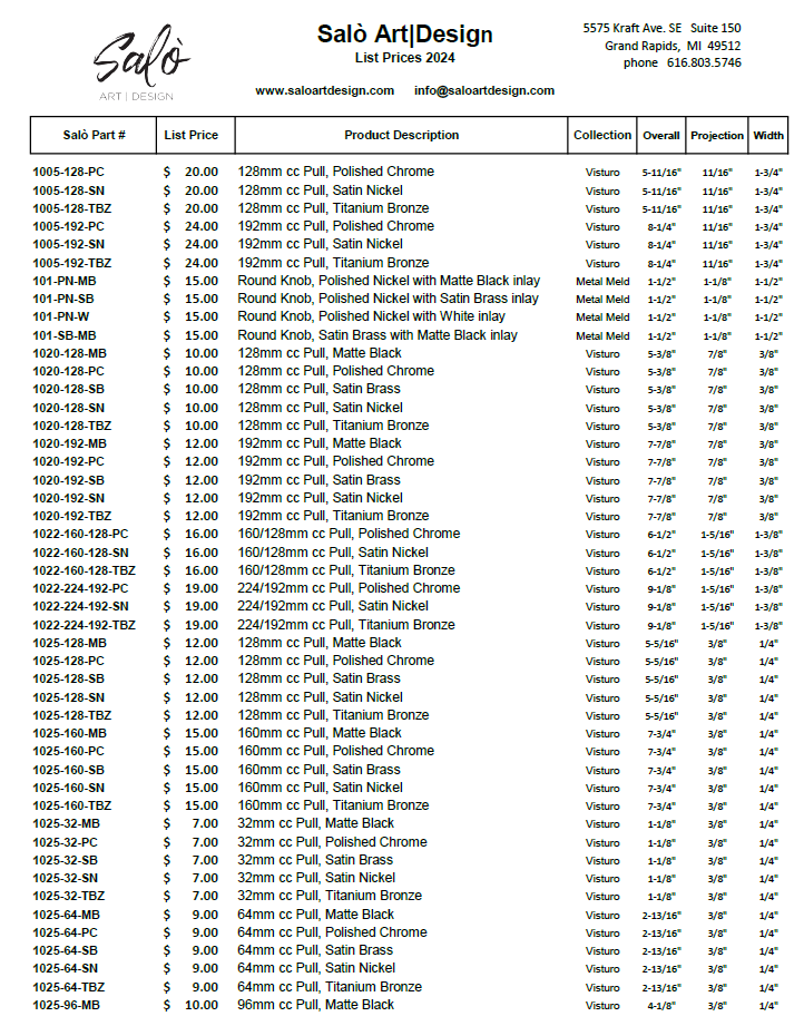 Catalog | Salo Art | Design